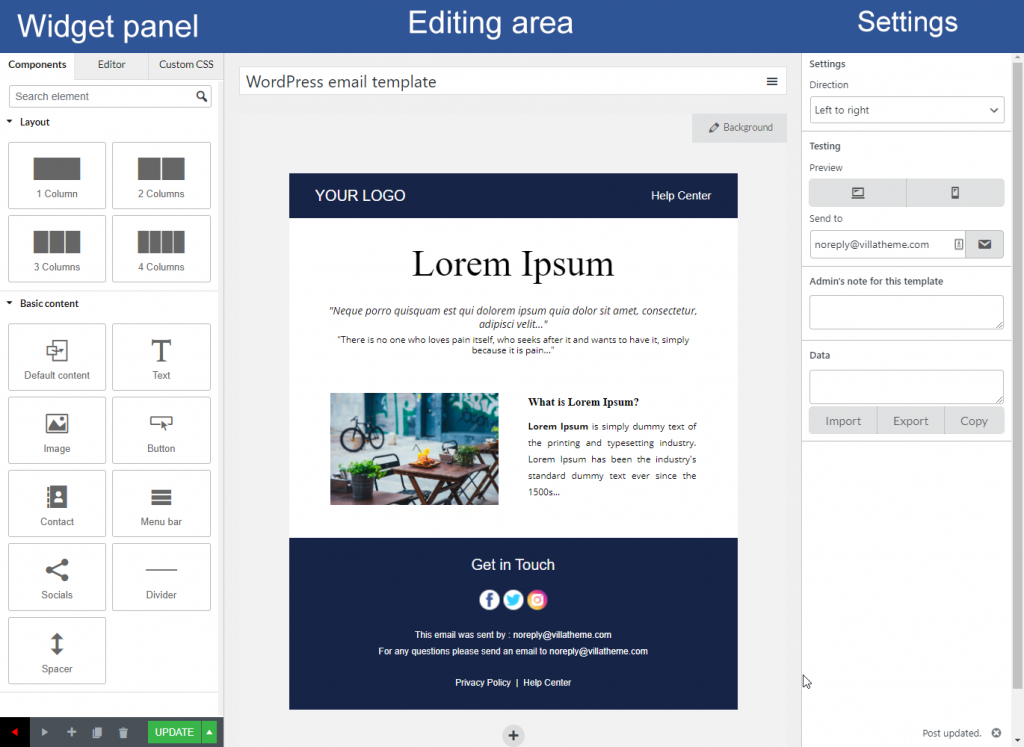 EMAIL PANELS OVERVIEW – VillaTheme Documentation